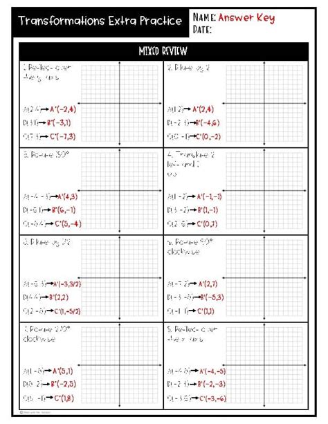 Geometric Transformations Extra Practice And Activity By Math With Ms Gordon