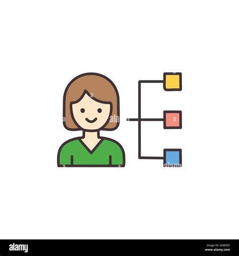 Woman Connected To Flow Chart A Simple Line Drawing Of A Woman