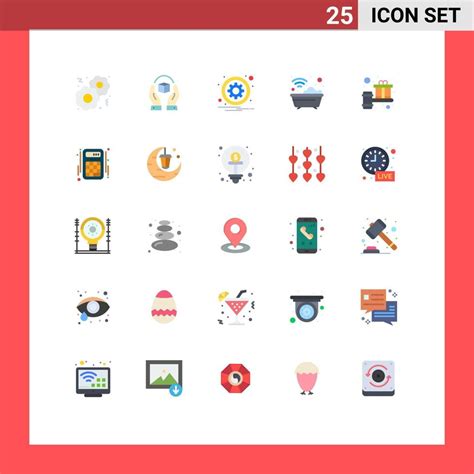 User Interface Pack Of 25 Basic Flat Colors Of Washroom Smart Circle House Options Editable