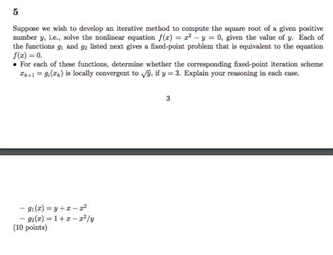 Solved Suppose We Wish To Develop An Iterative Method To Chegg Com