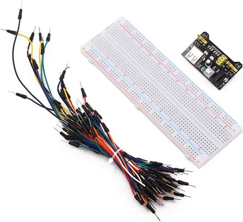 Mb102 830 Point Solderless Pcb Prototype Breadboard Kit With 65pcs Jump Cable Wires And 33 V 5