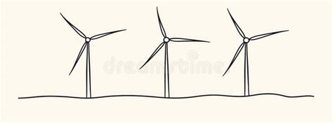This Is A One Line Drawing Of A Wind Generator A Windmill Tower