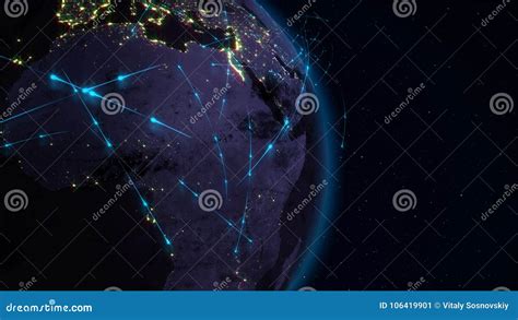 3d Rendering Abstract Of World Network Internet And Global Connection Concept Stock