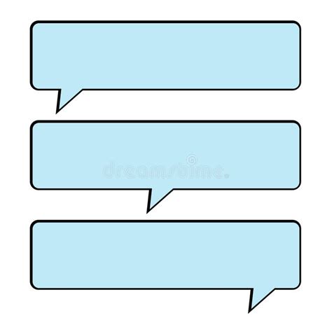 Rectangular Speech Bubble Template Rectangular Text Frame Chat Message Stock Vector