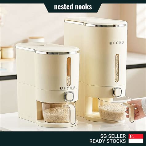 5kg 10kg Minimalist Nordic Rice Storage Container Rice Dispenser Auto