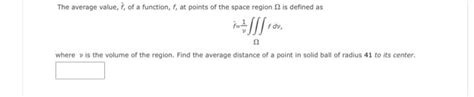 solved the average value fˉ of a function ft at points
