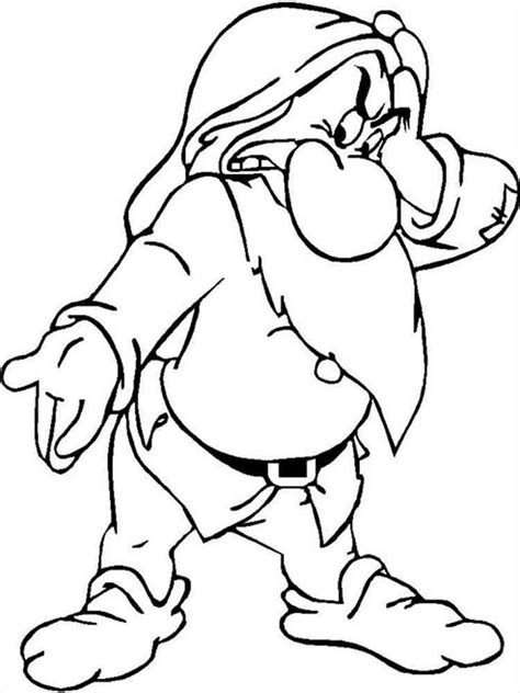 Grumpy The Dwarf Coloring Pages