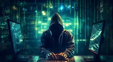 Premium Photo Hacker Typing Computer Concept Of Cybercrime Cyberattack Dark Web Ai Generated