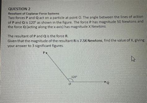 Solved Question 2 Resultant Of Coplanar Force Systems Two