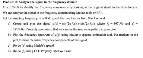 Solved Analyze The Signal In The Frequency Domain It Is Chegg