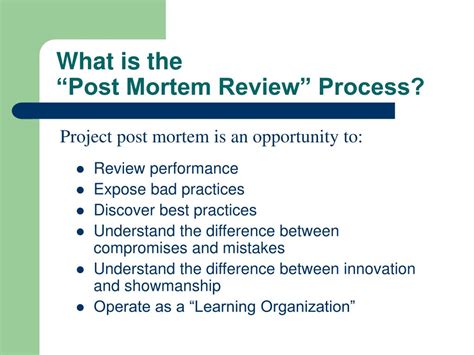 Ppt Post Mortem Review Process Powerpoint Presentation Free Download