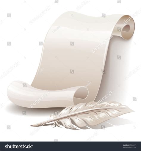 Paper Scroll Feather Stock Vector Royalty Free Shutterstock