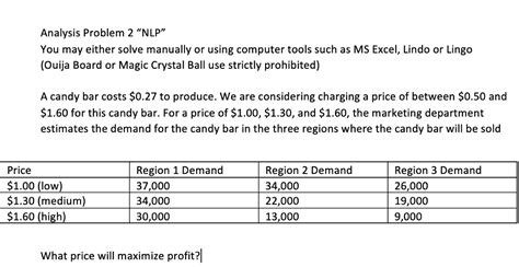 Solved Analysis Problem NLP You May Either Solve Chegg Com