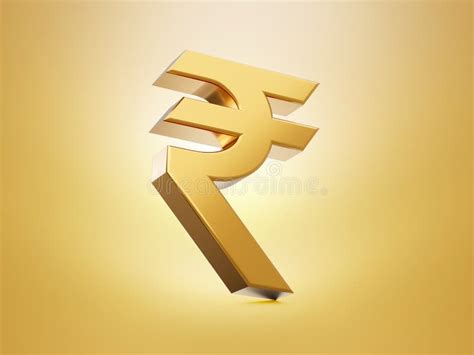 Golden Indian Rupee Currency Icon Isolated Inr 3d Rendering Stock