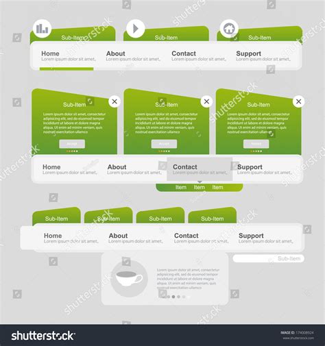 Website Design Template Menu Navigation Elements Stock Vector Royalty