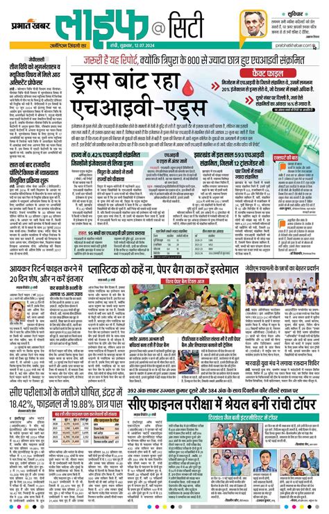 ranchi city e paper 2024 07 12 page 12 prabhat khabar