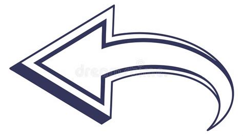 Curved Back Arrow Return Navigation Symbol For Previous Action And