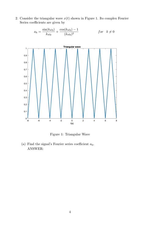 Solved 2 Consider The Triangular Wave Xt Shown In Figure