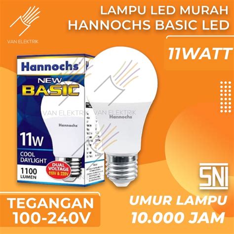 Jual Lampu LED Murah Hannochs Basic LED Bulb 11W Shopee Indonesia