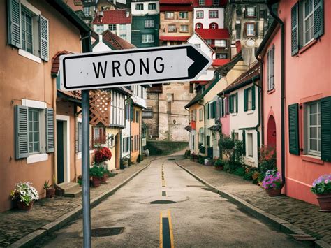 Wrong Direction Signs On A City Highway Stock Illustration
