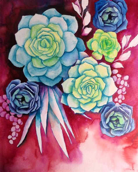 Diy Watercolor Succulents