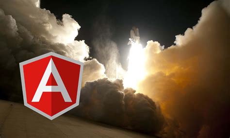 Download Angular Logo And Rocket Launch Wallpaper