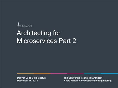 Architecting For Microservices Part 2 Ppt