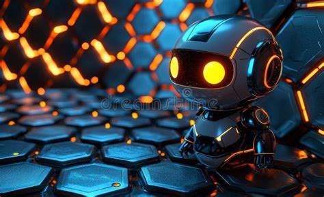 A Robot Navigating The Ai Cyberspace As An Internet Bot Utilizes Digital Technology And