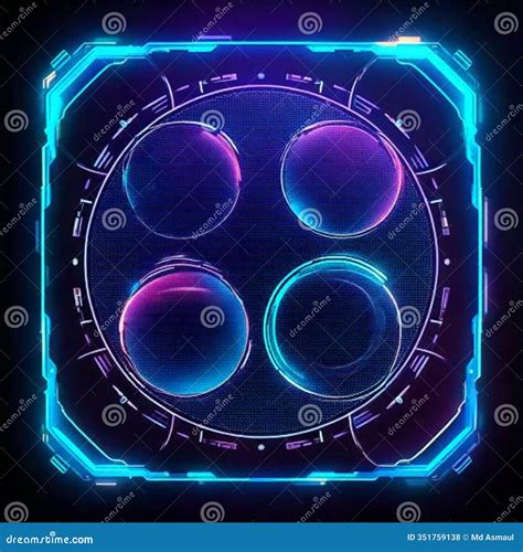 Science Fiction Elements For The Gui Ui Interface Holographic Frames With A Gradient Generative