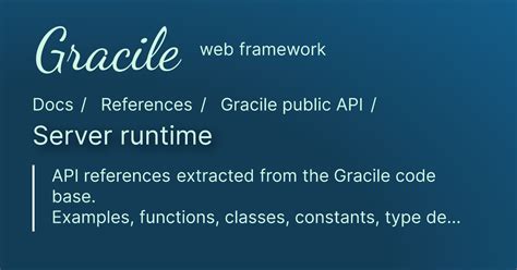 Gracile Server Runtime