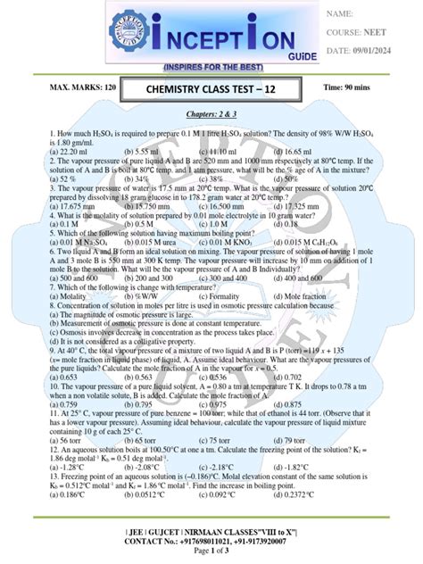 class 12 chapt 2 and 3 objective mcq pdf physical chemistry metrology