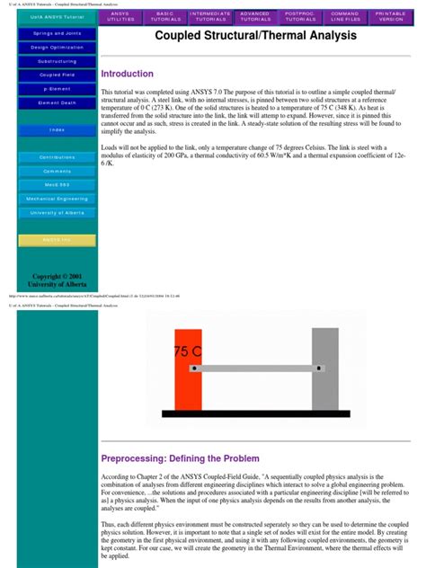 coupled structural thermal analysis pdf