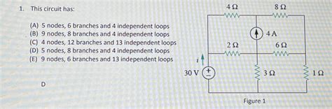 solved this circuit has a 5 ﻿nodes 6 ﻿branches and 4