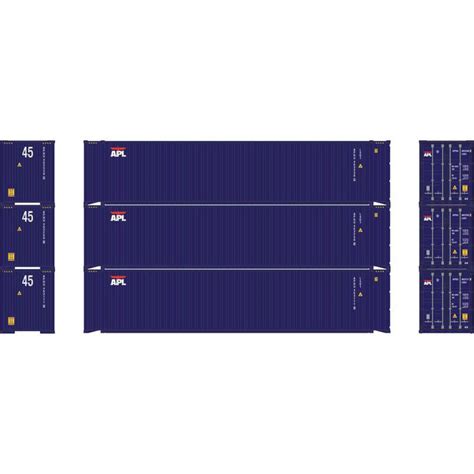 Athearn Rtr 1830 Ho Scale 45 Container Apl Aphu 3 Pack — White Rose Hobbies