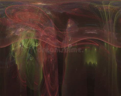 Abstract Digital Fractal Fantasy Card Ornament Magic Curl Template Scenery Design Decorative