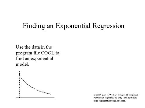 Finding An Exponential Regression Use The Data In