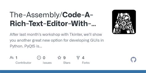 GitHub The Assembly Code A Rich Text Editor With PyQt After Last Months Workshop With