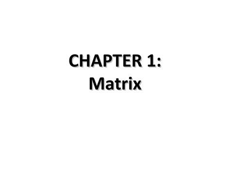 chapter 4 matrix ppt