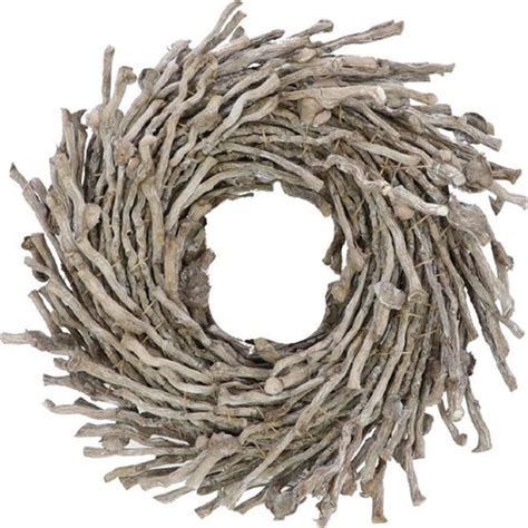 Dbt Krans Landelijke Kransen Voor Buiten Hout Grijs D 40 Cm Bol