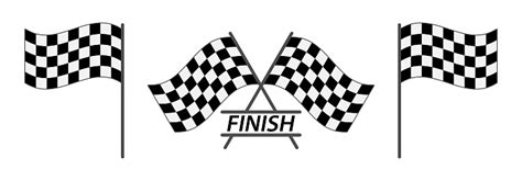마무리 플래그 의 집합입니다 앱 및 웹 사이트에 대한 자동차 경주 평면 벡터 아이콘에 대한 플래그를 완료합니다 벡터 검은색에