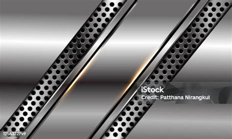 추상 실버 블랙 라인 슬래시 에 서클 메쉬 디자인 현대 럭셔리 미래 배경 벡터 일러스트 0명에 대한 스톡 벡터 아트 및 기타 이미지 0명 강철 개념 Istock