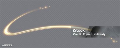 황금빛 소용돌이 광속 모션 효과 가벼운 흔적 반짝이는 물결 모양의 길 벡터 곡선에 대한 스톡 벡터 아트 및 기타 이미지 곡선 금색 돌기 Istock
