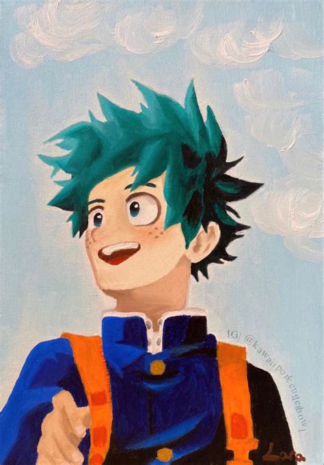 Midoriya Izuku Fanart Oil Painting Art Fan Art Oil Painting