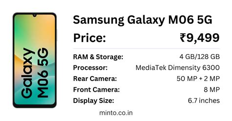 Samsung Galaxy M06 5g Latest Price In India And Full Specs Minto