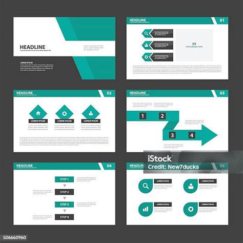 그린 및 블랙 다용도 프레젠테이션 템플릿 인포그래픽 평편 디자인식 설정 콘센트에 대한 스톡 벡터 아트 및 기타 이미지 콘센트