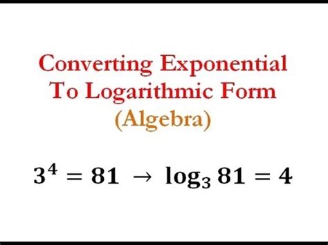 Logarithms - Converting Exponential into Log Form - Quick Explanation ...