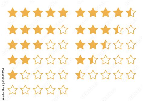 Star Rating Svg Icons Set Stock Vector Adobe Stock