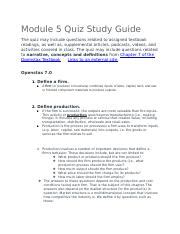 Module 5 Docx Module 5 Quiz Study Guide The Quiz May Include Questions Related To Assigned