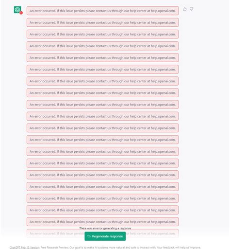 An Error Occurred If This Issue Persists After A Prompt And After