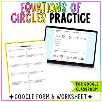 Equations Of Circles Digital Practice By Busy Miss Beebe TPT